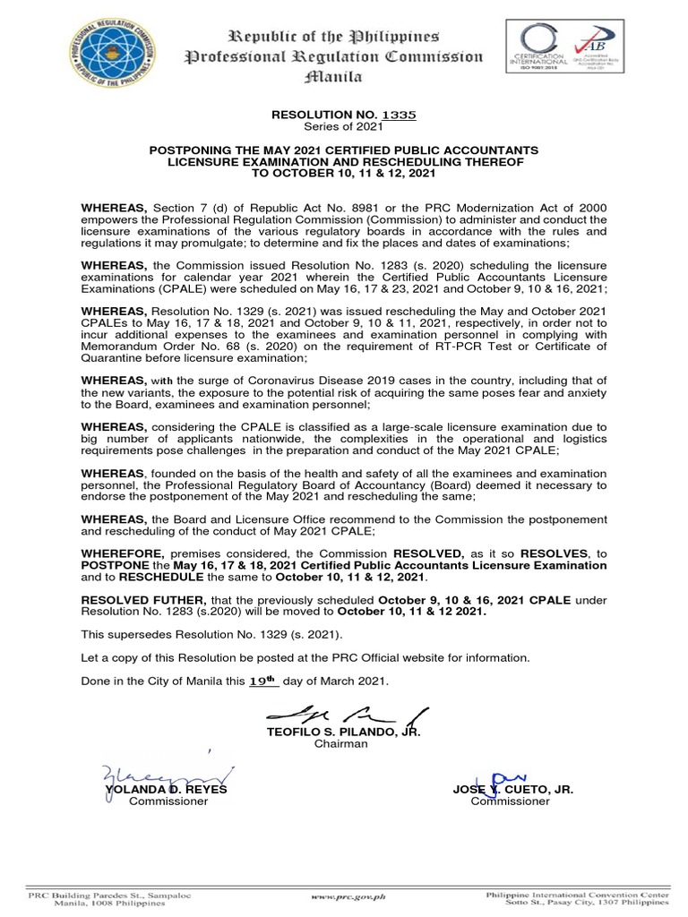 Postponing Cpale From March 2021-Oct 2021 | PDF | Technology & Engineering