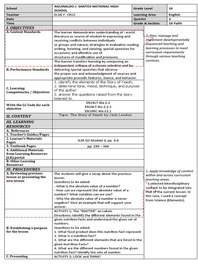 I. Objectives | PDF | Learning | Real Number
