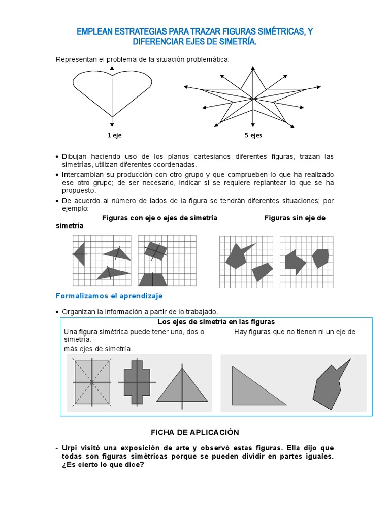 Emplean Estrategias para Trazar Figuras Simétricas | PDF | Simetría | Geometría
