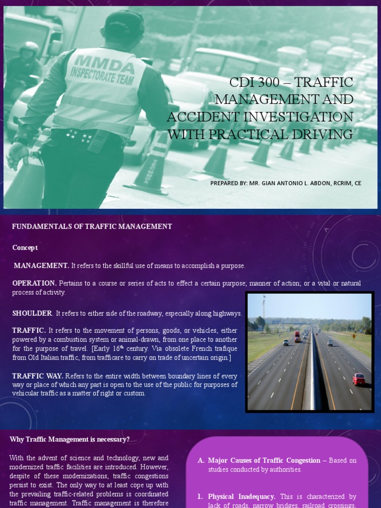 Cdi 300 - Traffic Management and Accident Investigation | PDF | Traffic ...