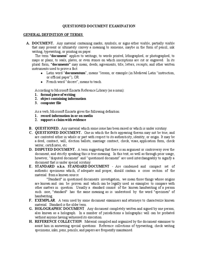 Overview of Questioned Document Examination | PDF | Graphology | Light