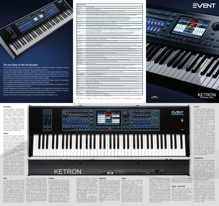 Ketron Event Italiano | PDF | Drum Kit | Synthesizer