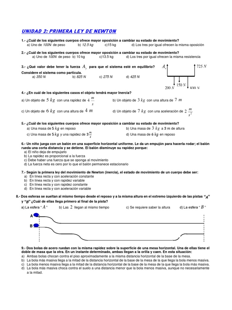 Tarea Leyes de Newton | PDF | Fuerza | Las leyes del movimiento de Newton