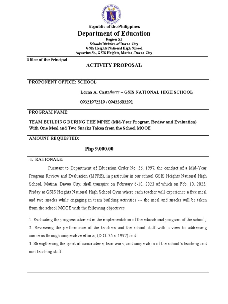 ACTIVITY-PROPOSAL | PDF