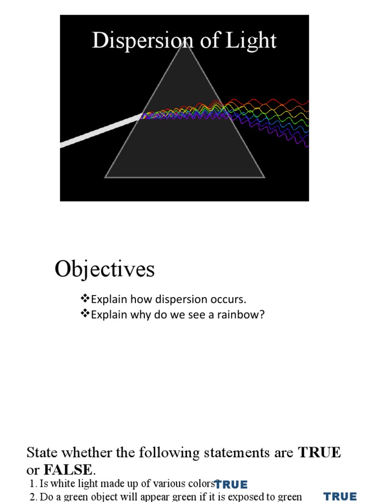 Dispersion of Light | PDF | Rainbow | Refraction