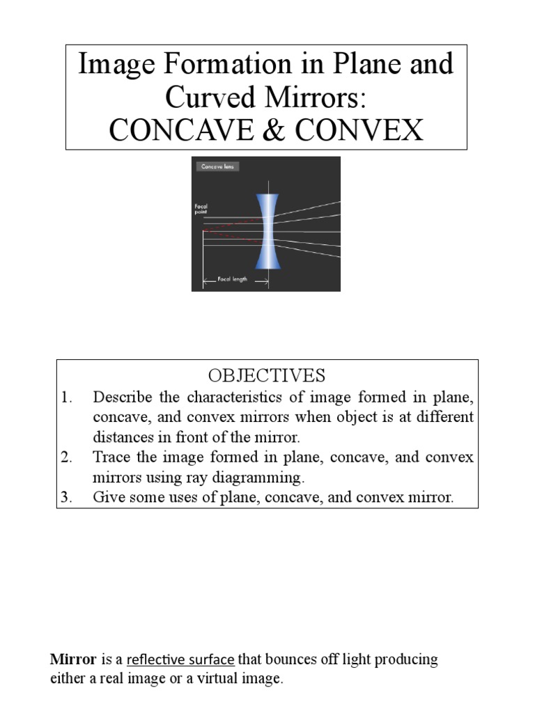 Image Formation in Plane and Curved Mirrors | PDF | Mirror | Equipment