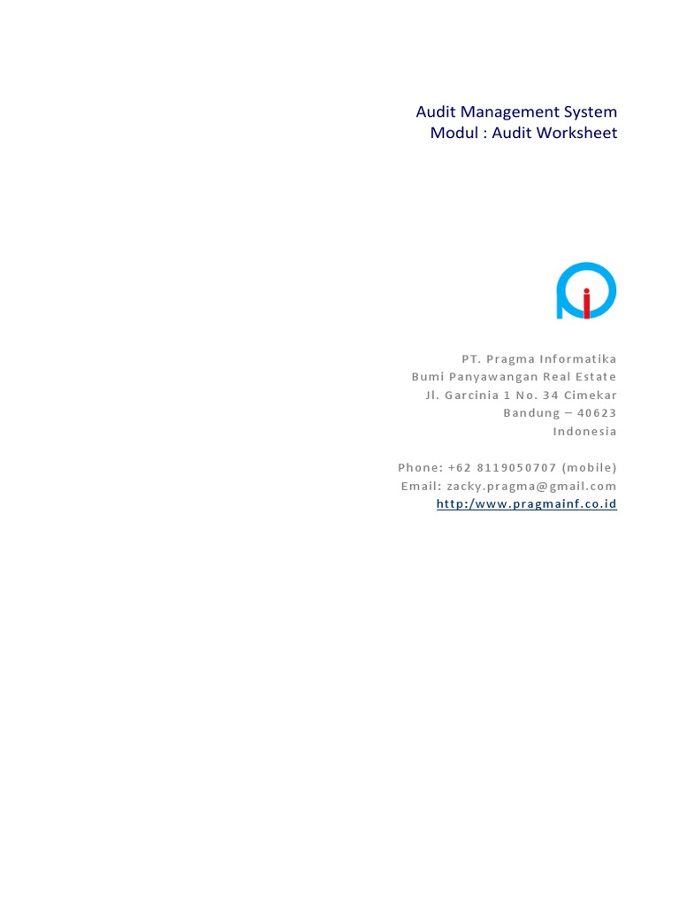 Audit Worksheet untuk Manajemen Audit | PDF