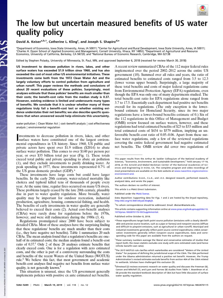 Keiser Et Al. - 2019 - The Low But Uncertain Measured Benefits of US ...