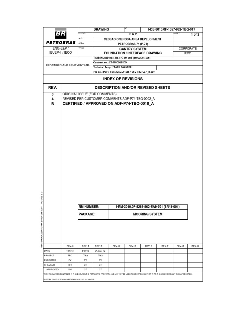 Index of Revisions Description And/Or Revised Sheets: ENG-E&P / Ieuep-Ii / Ieco | PDF ...