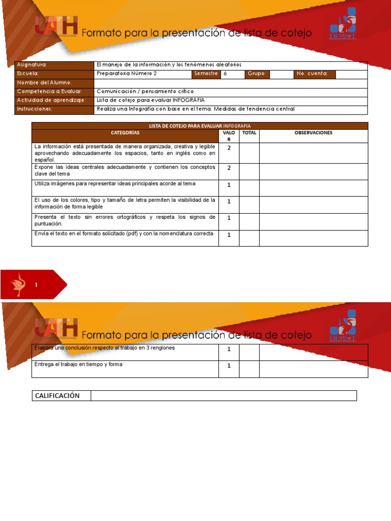 Lista de Cotejo para INFOGRAFÍA | PDF