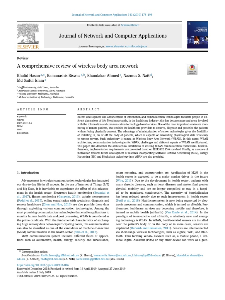 A Comprehensive Review of Wireless Body Area Network - 2019 - A ...
