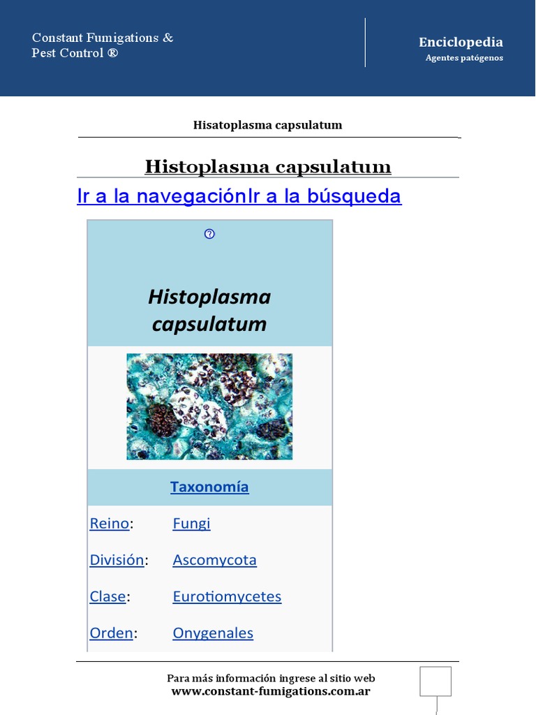 Histoplasma Capsulatum | PDF | Sistema inmune | Organismos