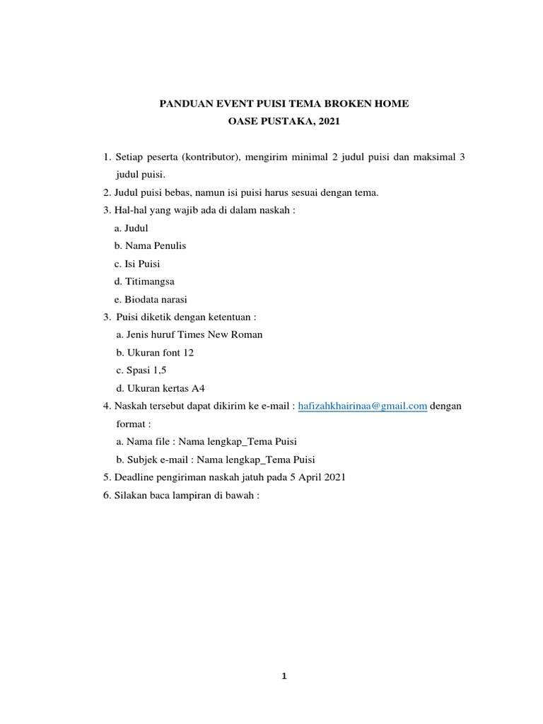 Panduan Puisi Broken Home | PDF