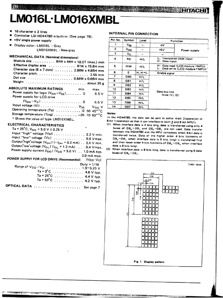 Datasheet LCD | PDF