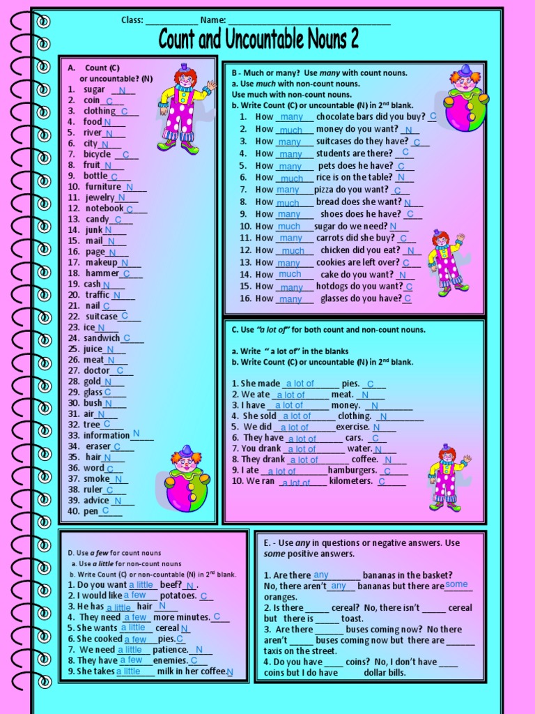 Count and Non Count Nouns 1 | PDF | Noun | Language Mechanics