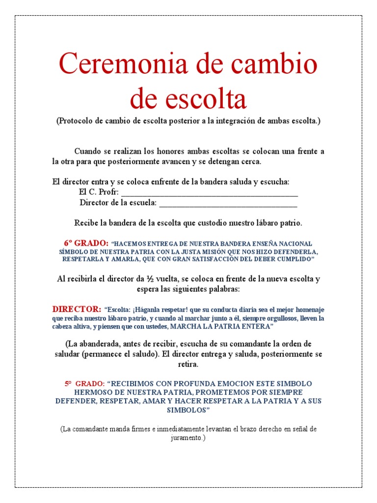 Cambio de Escolta | PDF