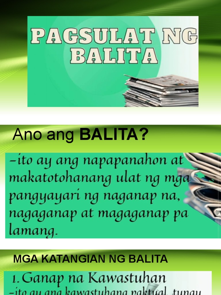 Pagsulat NG Balita | PDF