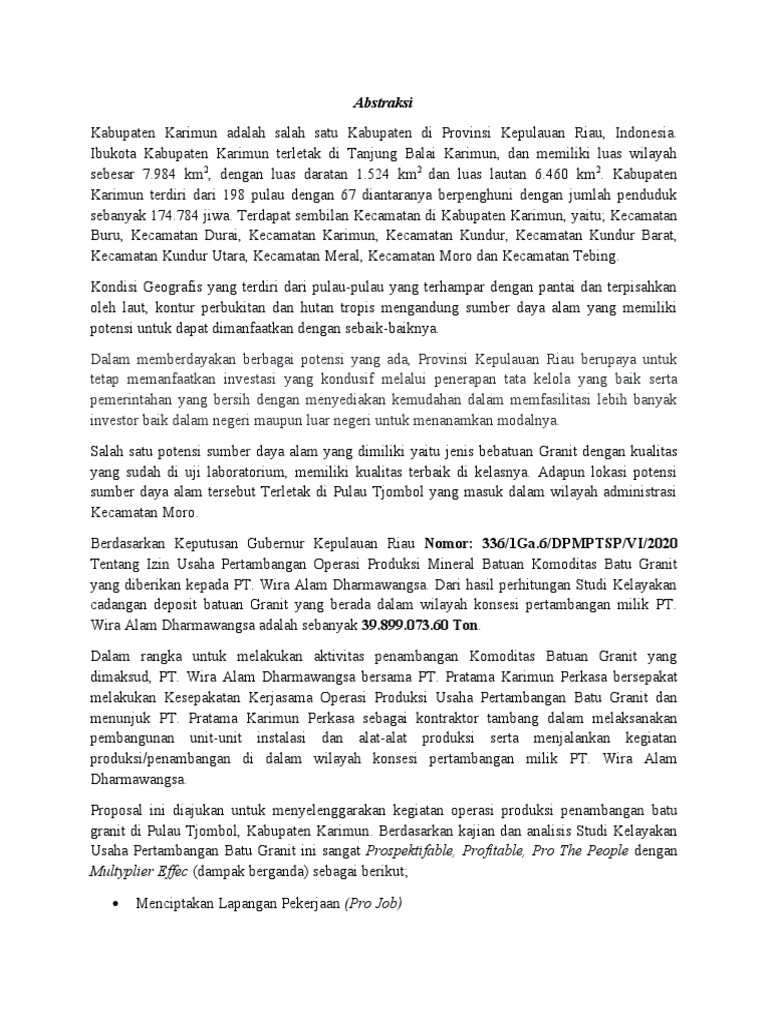 Draft Proposal Pkp Granit Pdf