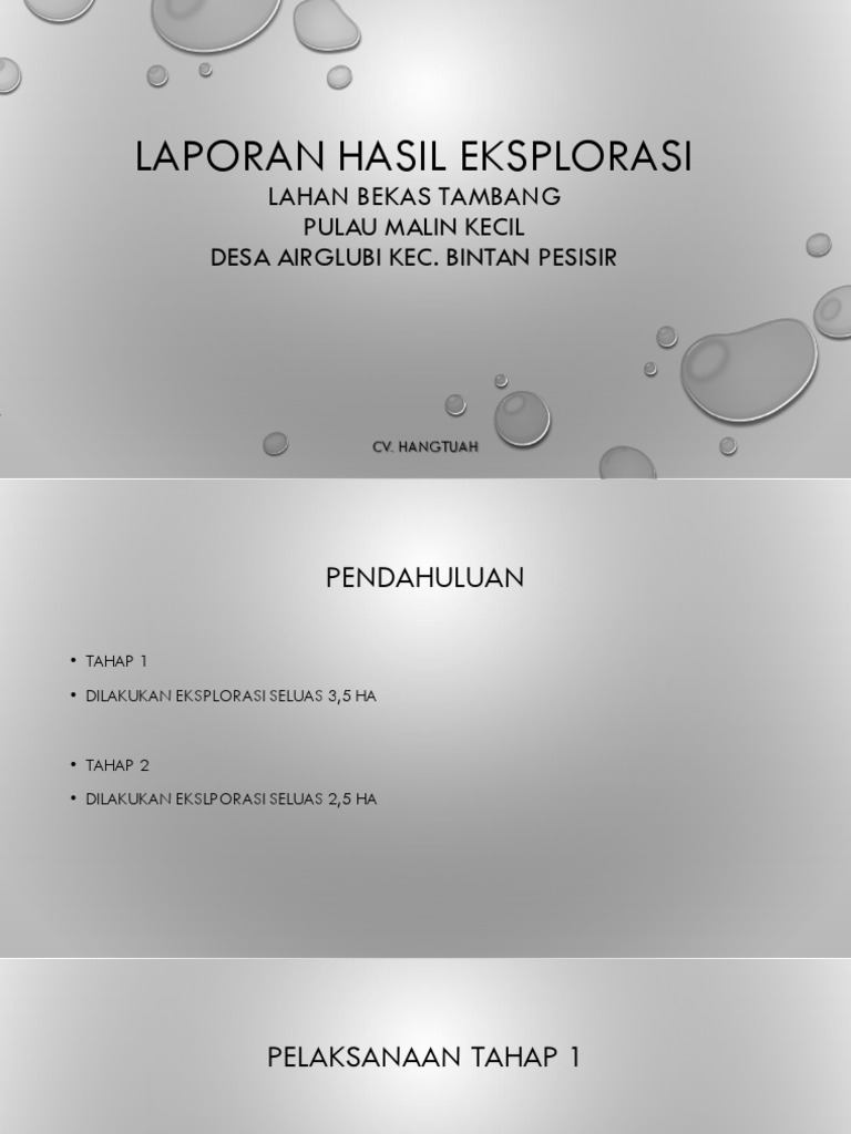 Laporan Hasil Eksplorasi Bauksit Pulau Malin Kecil | PDF | Plastic ...
