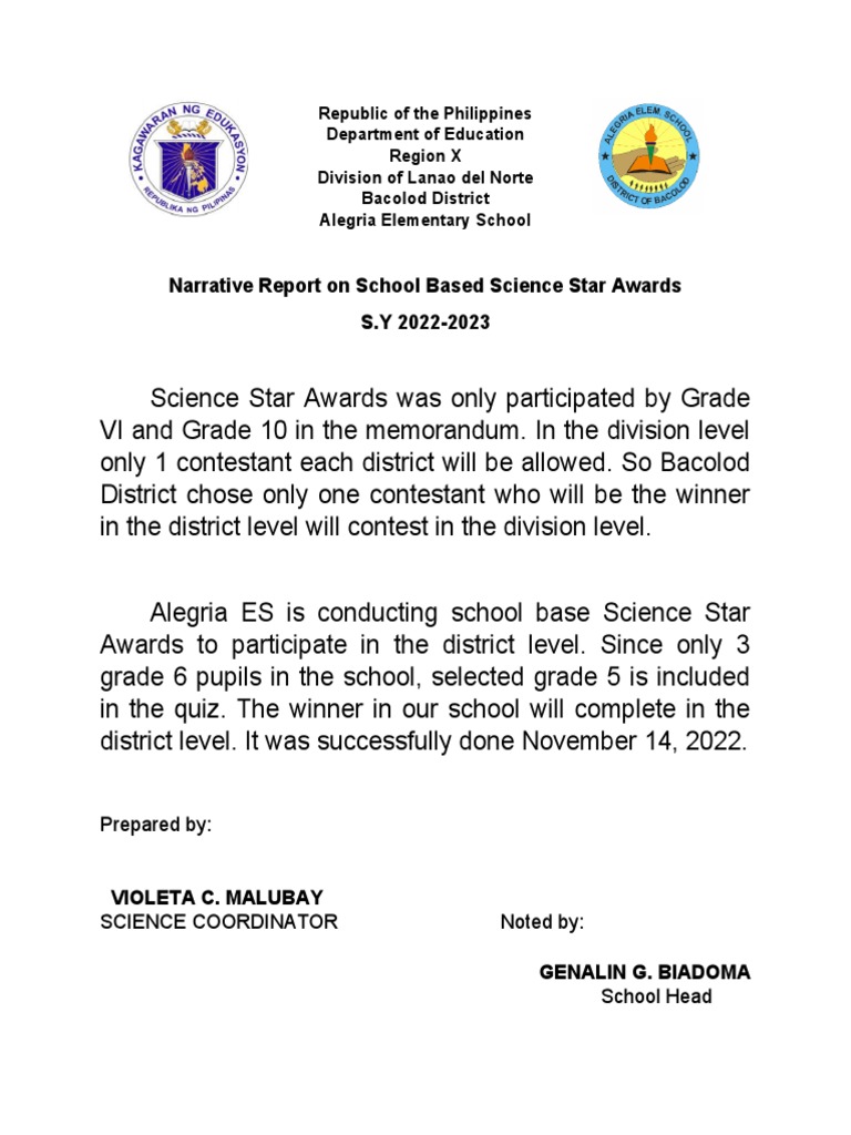 Narrative Reports Contest | PDF | Philippines