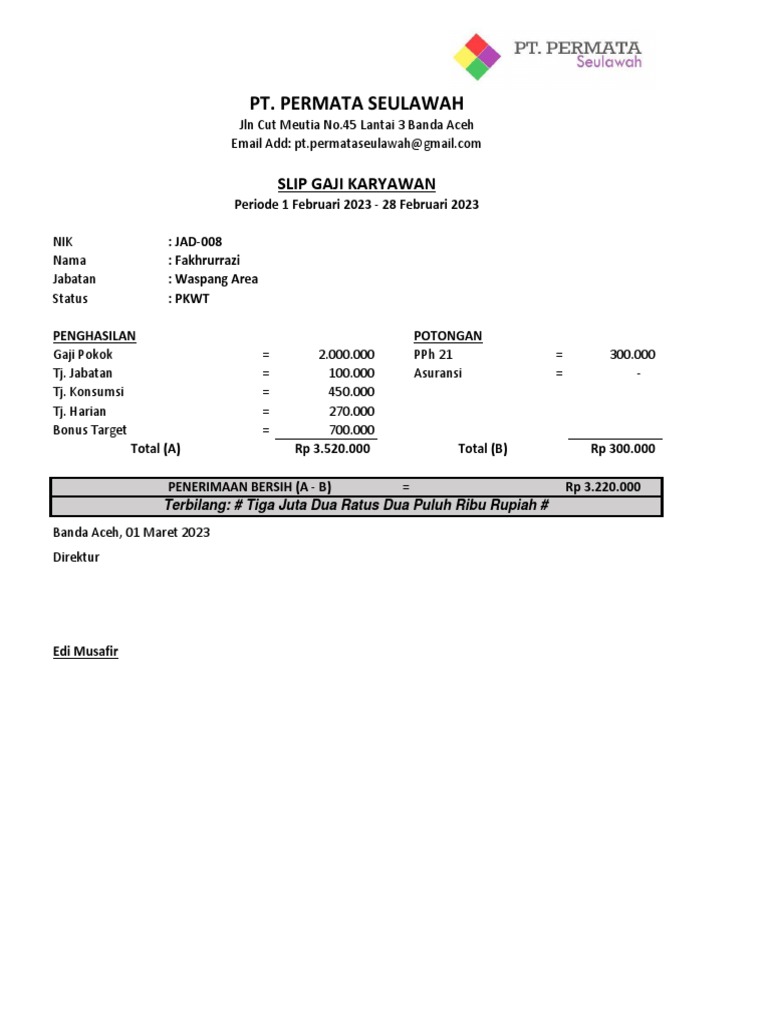Slip Gaji Feb 23pdf | PDF