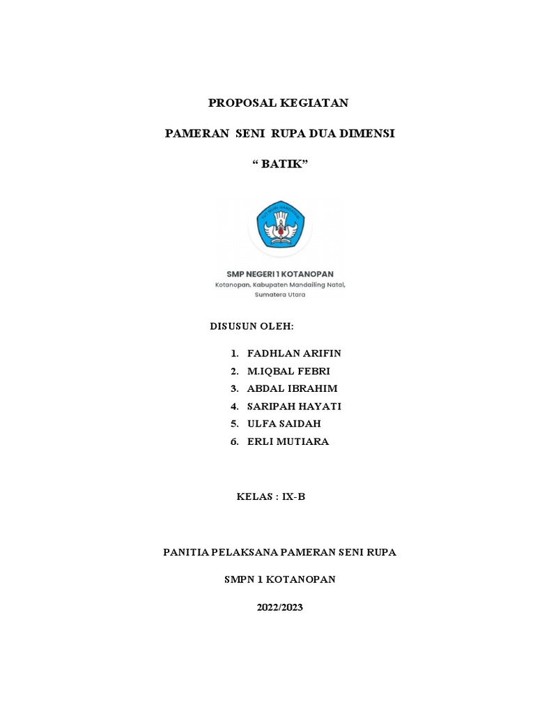 Proposal Pameran Batik 2 | PDF | Perjalanan | Griya & Taman