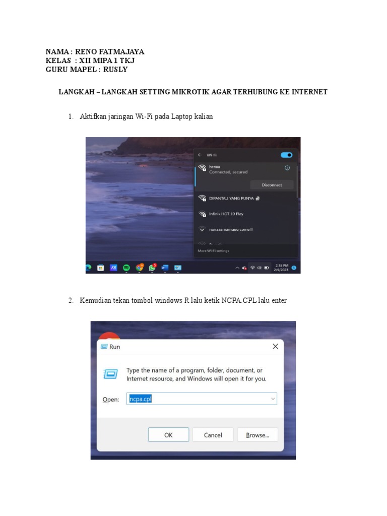 Langkah Setting Mikrotik | PDF