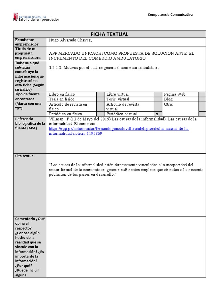 FICHA TEXTUAL - | PDF
