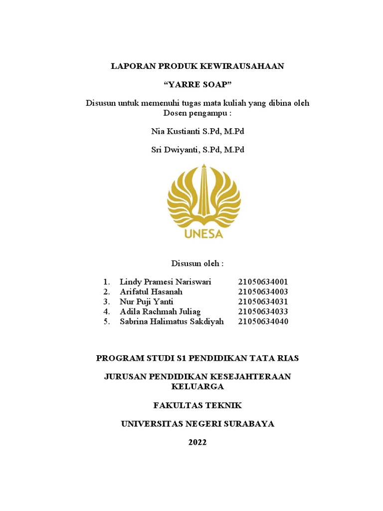 LKM KEWIRAUSAHAAN (Contoh Laporan Produk) Bisnis Kewirausahaan - Produk ...