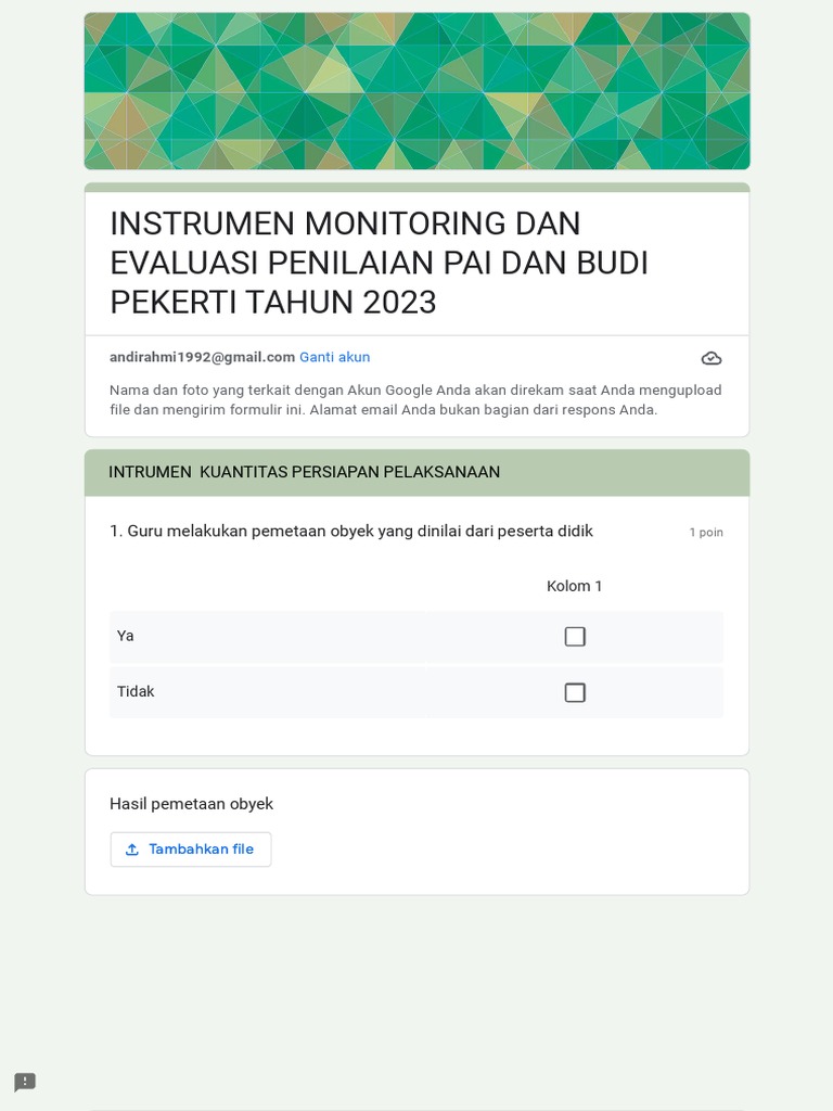 Instrumen Monitoring Dan Evaluasi Penilaian Pai Dan Budi Pekerti Tahun 2023 | PDF | Karier ...