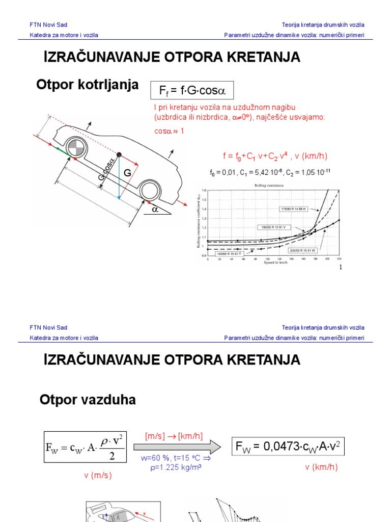 V04 Otpori Kretanja I Prenos Snage 1 | PDF