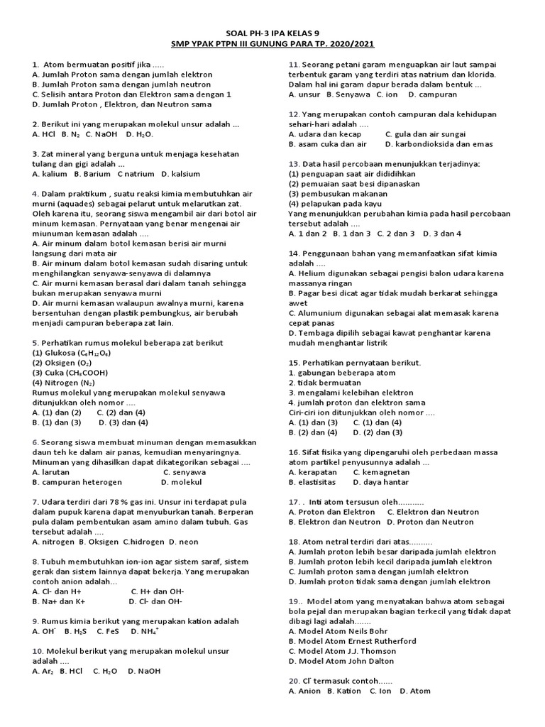 Soal Ph3 Ipa 9 Pdf