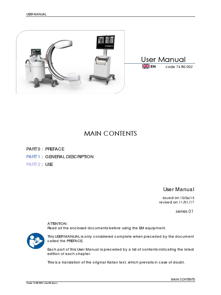 User Manual 74 80 002 R 1 | PDF | Radiography | X Ray