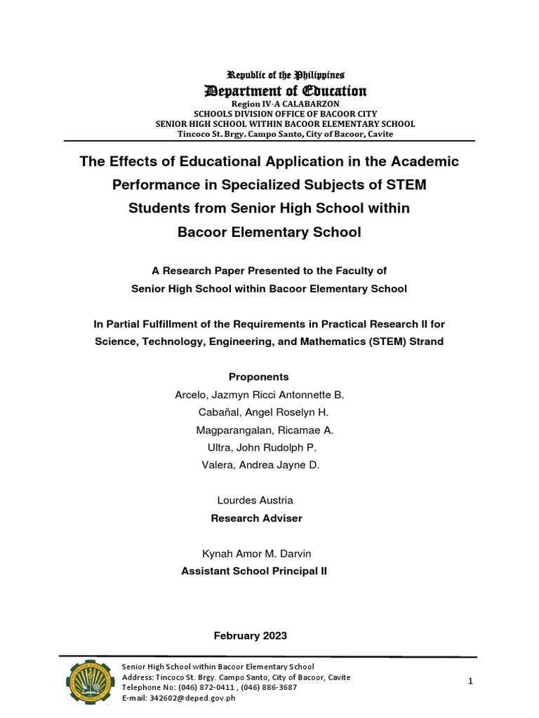 The Effects of Educational Application in The Academic Performance of ...