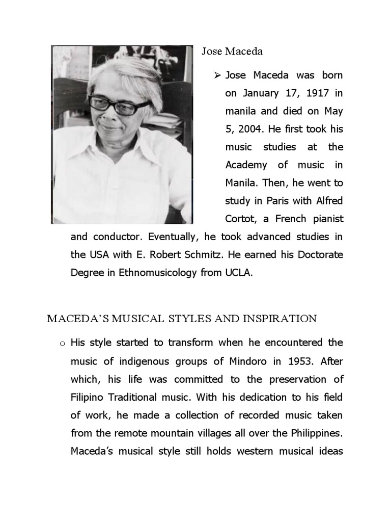 Jose Maceda | PDF | Performing Arts | Entertainment