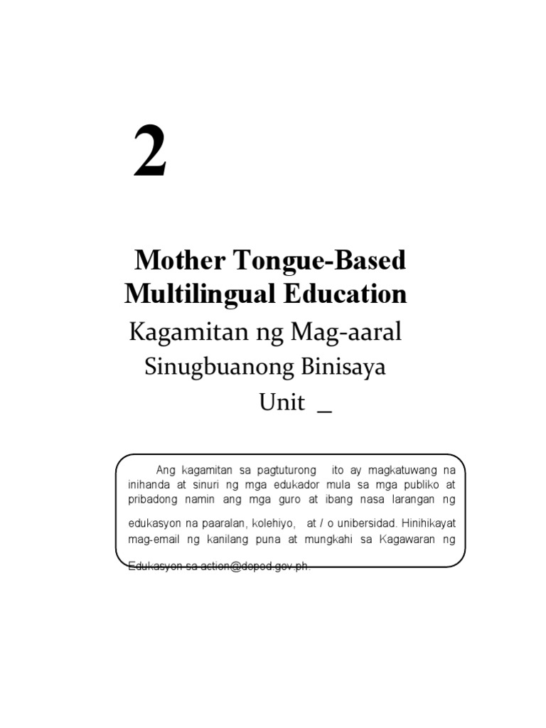 Grade 2 Learners Material Sinugbuanong Binisaya Unit 3 | PDF