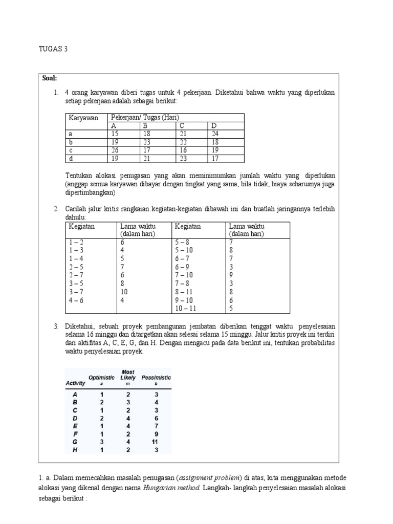 TUGAS 3 Riset Operasi | PDF