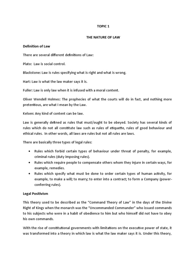 TOPIC 1 Legal Method | PDF | Jurisprudence | Philosophical Theories