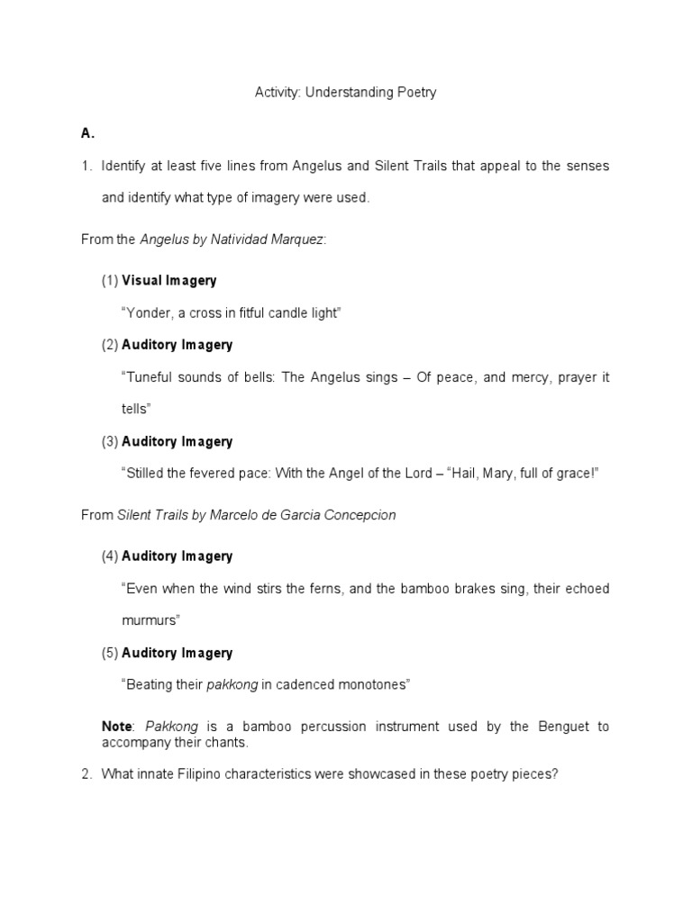 Activity Module3 Understanding Poetry | PDF | Poetry | Thought