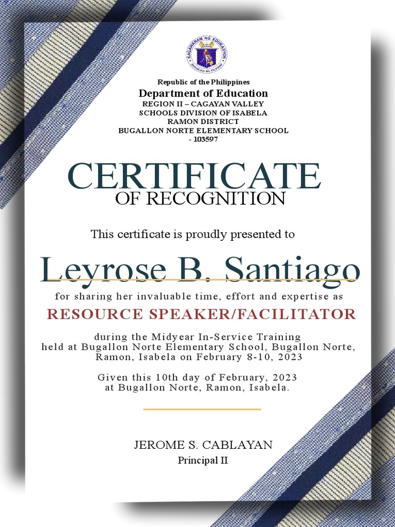 Recognition for INSET Contributions | PDF