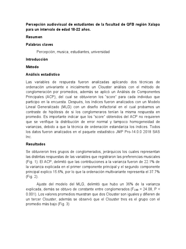 Percepción musical en estudiantes QFB Xalapa | PDF | Métodos y ...