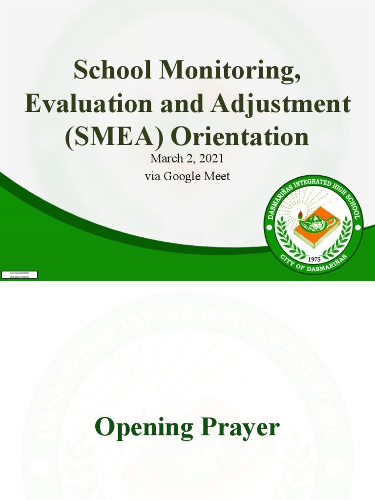 SMEA Orientation | Download Free PDF | Monitoring And Evaluation | Evaluation