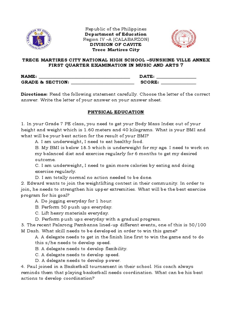 PeH 7 For Printing | PDF | Physical Fitness | Puberty