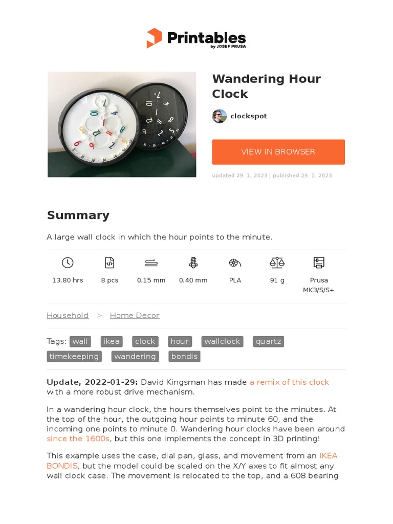 Wandering Hour Clock | PDF