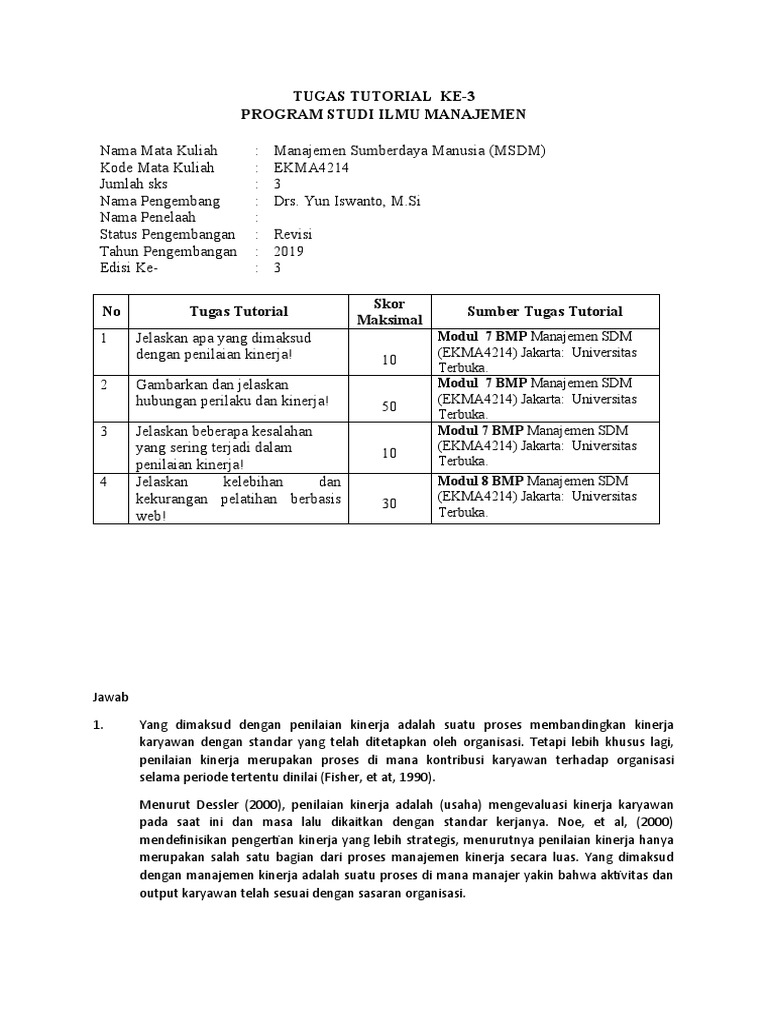 Tugas Tutorial Ke 3 | PDF