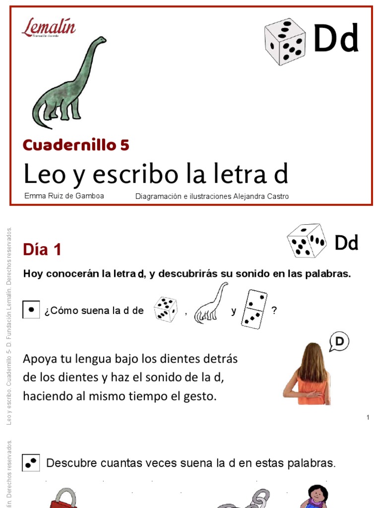 Cuadernillo 05, Letra D - FICHA | PDF