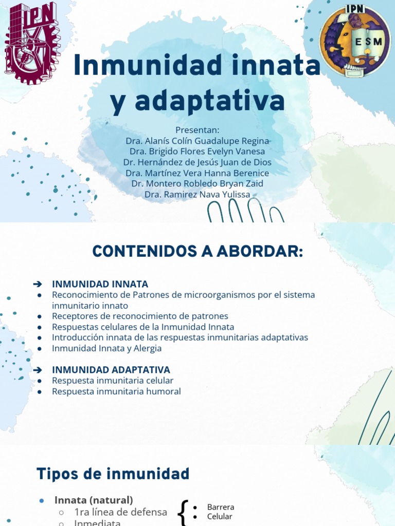 Inmunidad: Innata y Adaptativa | PDF | Sistema inmune | Sistema inmune innato