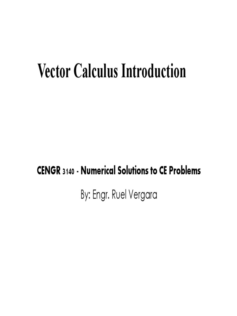 Vector Calculus Pdf Area Mathematical Physics