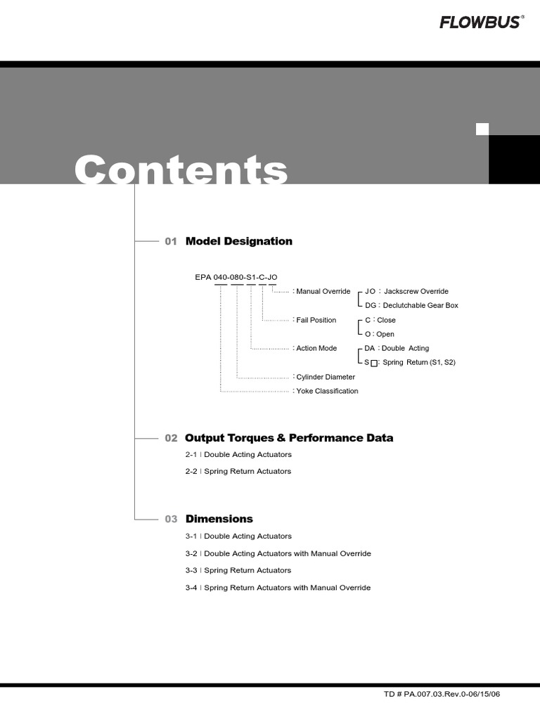 FLOWBUS EPA Series Technical Data | PDF | Actuator | Mechanical Engineering