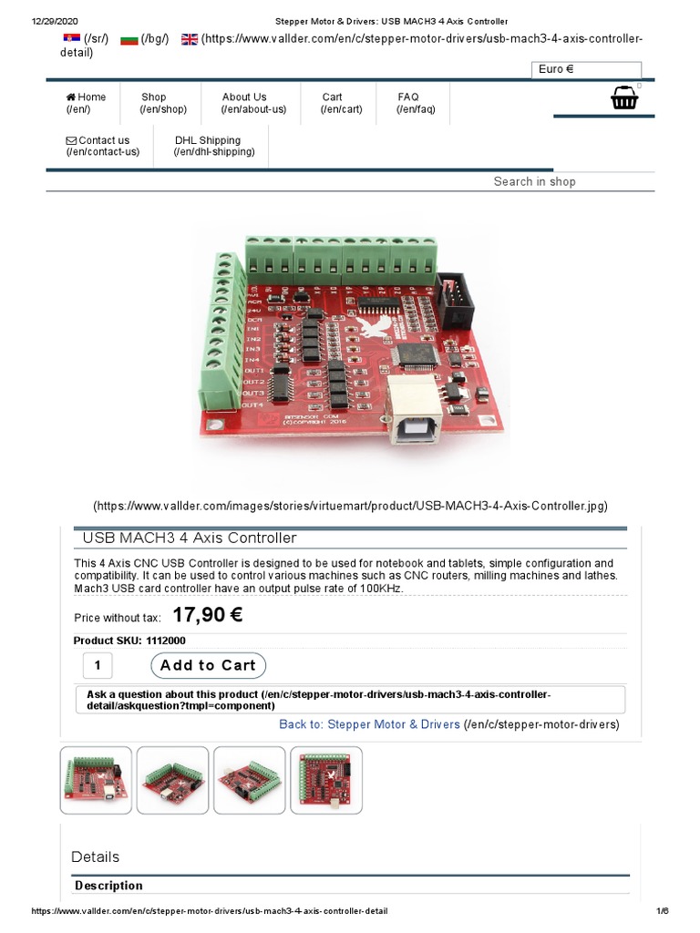 Stepper Motor & Drivers - USB MACH3 4 Axis Controller - PENTING! | PDF ...